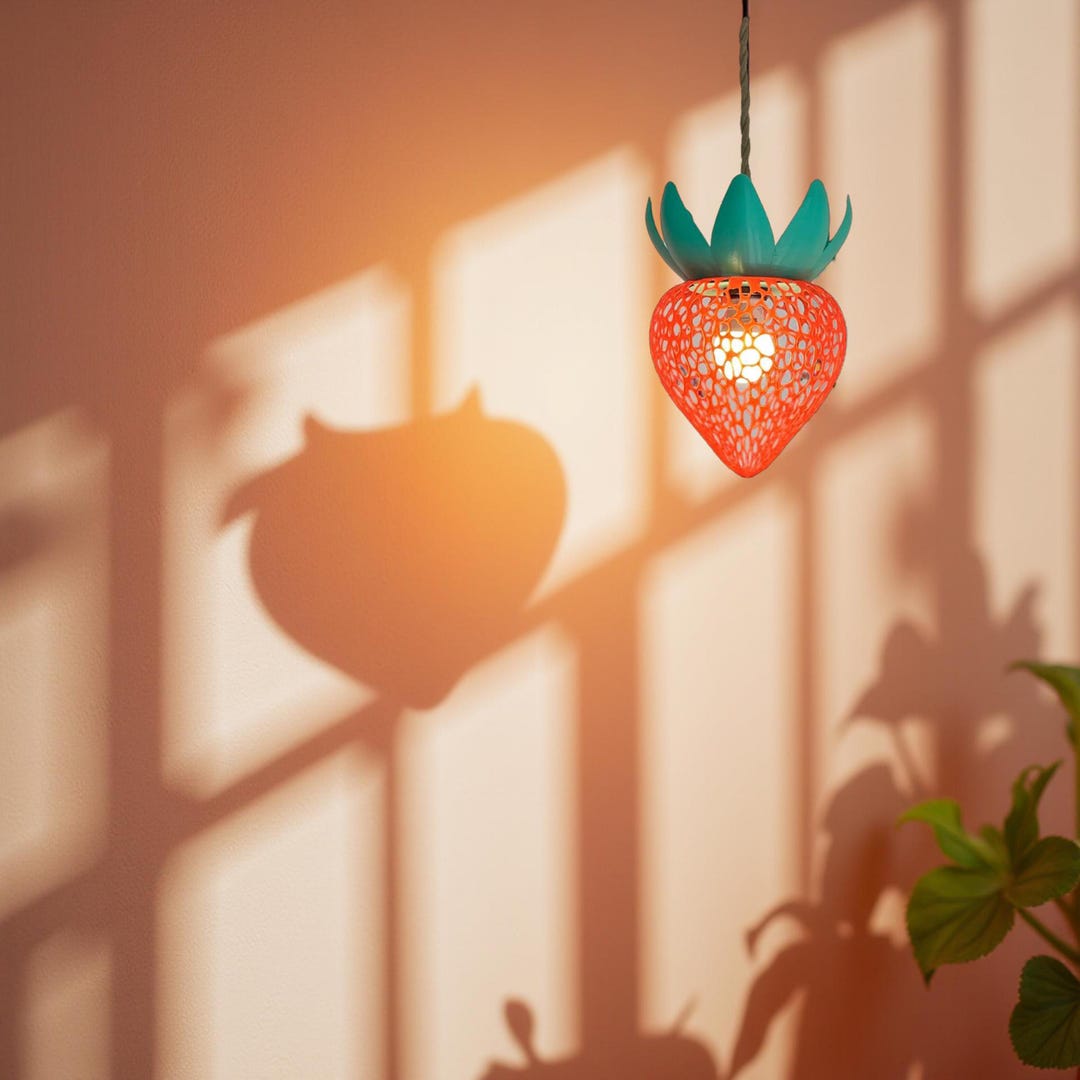 Strawberry Glow Pendant Lamps - Colorful Bright Cute Modern Quirky ...