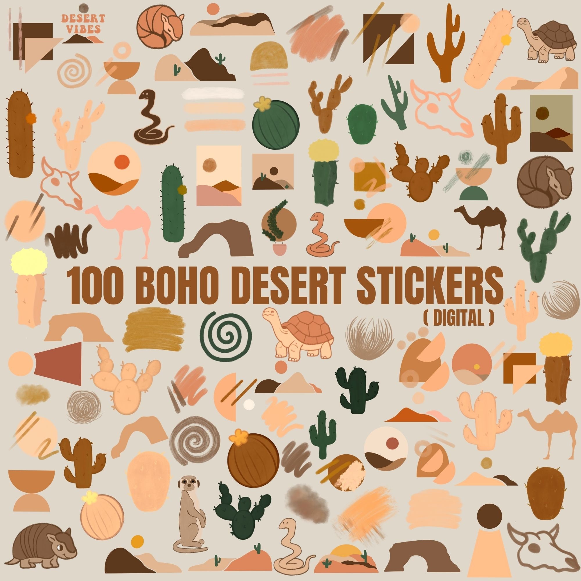 Digital Stickers Digital Boho Stickers Digital Desert - Etsy
