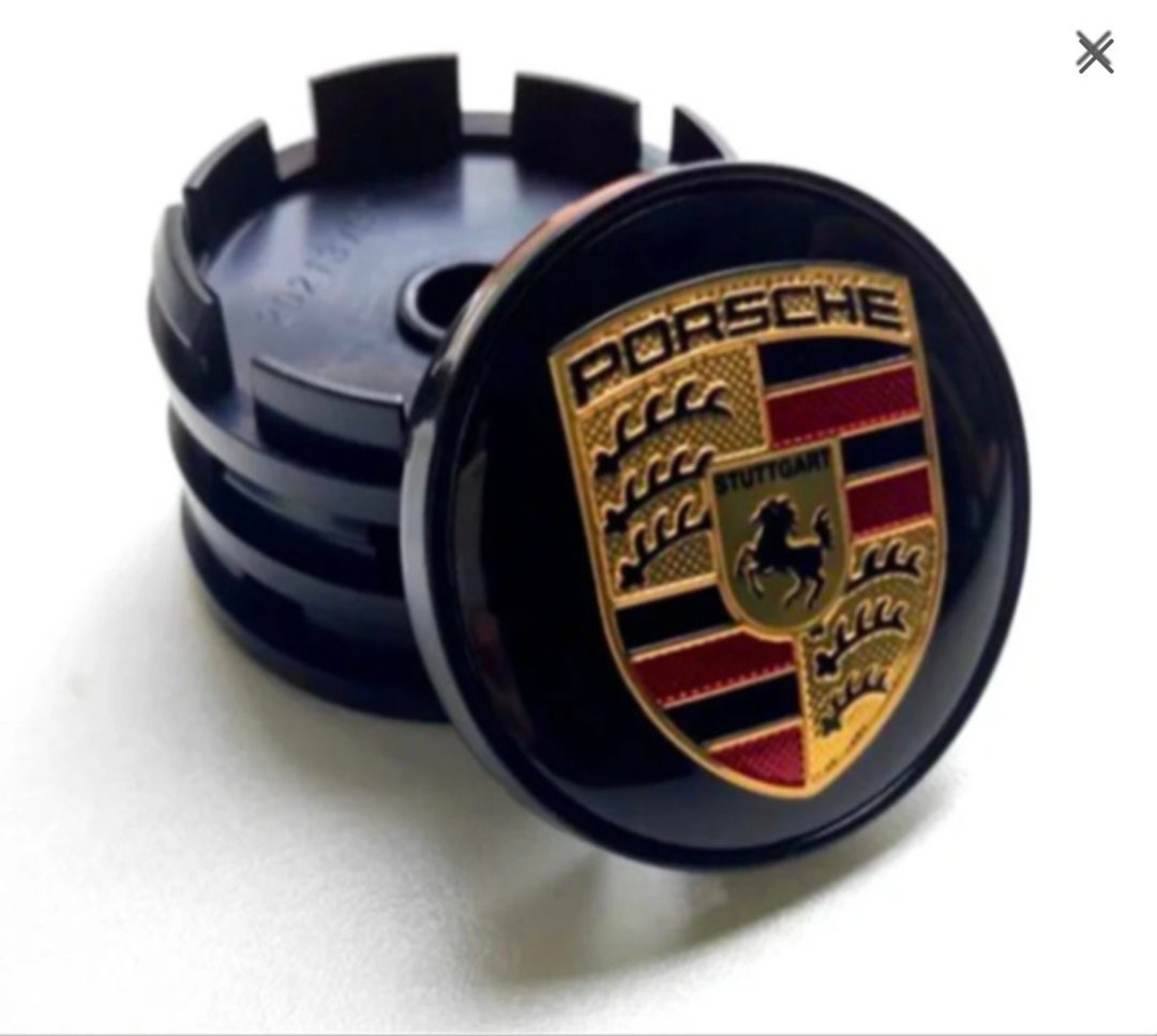 PORSCHE Crest Wheel Center Caps 60mm56mm Black set of 4 - Etsy
