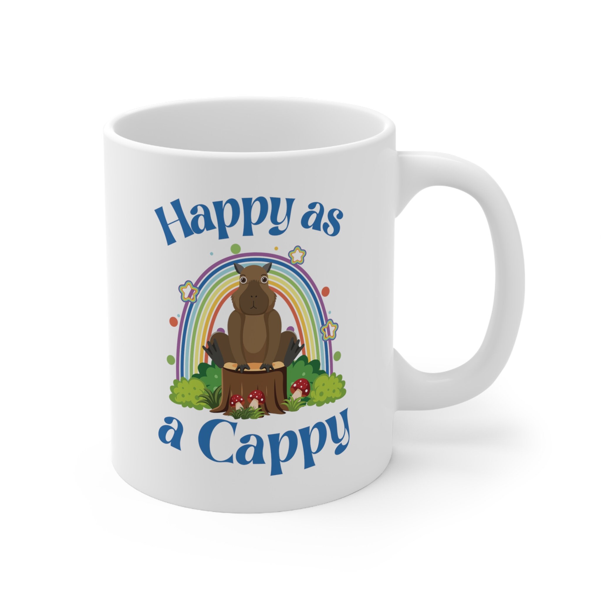 Capybara Mug, Happy as a Cappy, Capybara Coffee Cup, Cute Capybara Gift ...