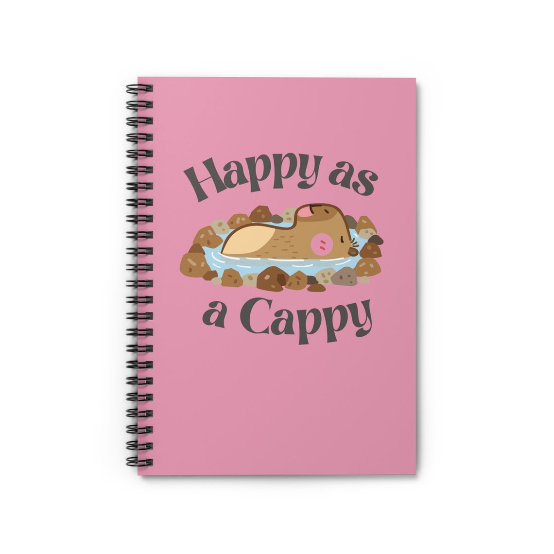 Happy as a Cappy, Capybara Journal, Capybara Spiral Notebook, Ruled ...
