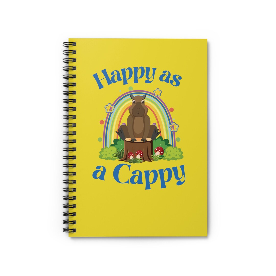 Happy as a Cappy, Capybara Journal, Capybara Spiral Notebook, Ruled ...