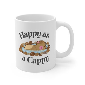 Capybara Mug, Happy as a Cappy, Capybara Coffee Cup, Cute Capybara Gift ...