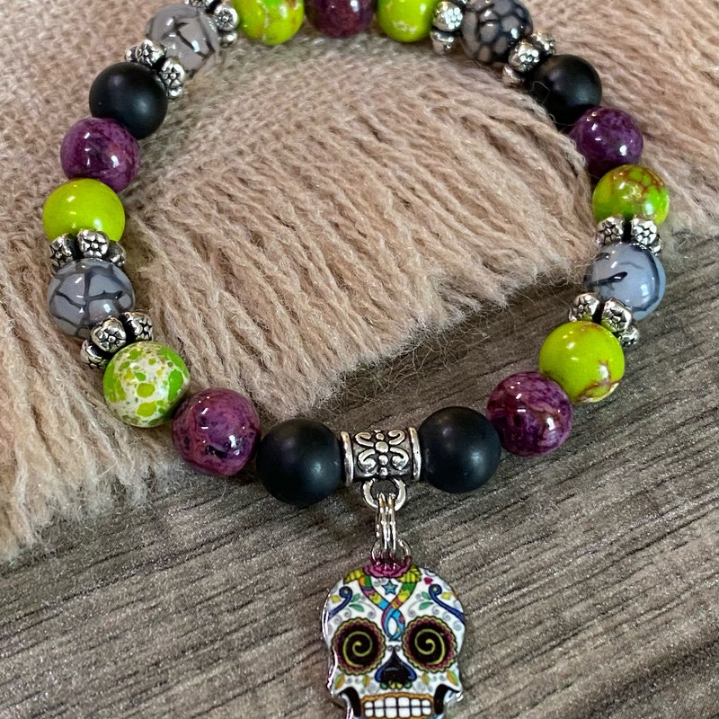Sugar Skull Bracelet - Etsy