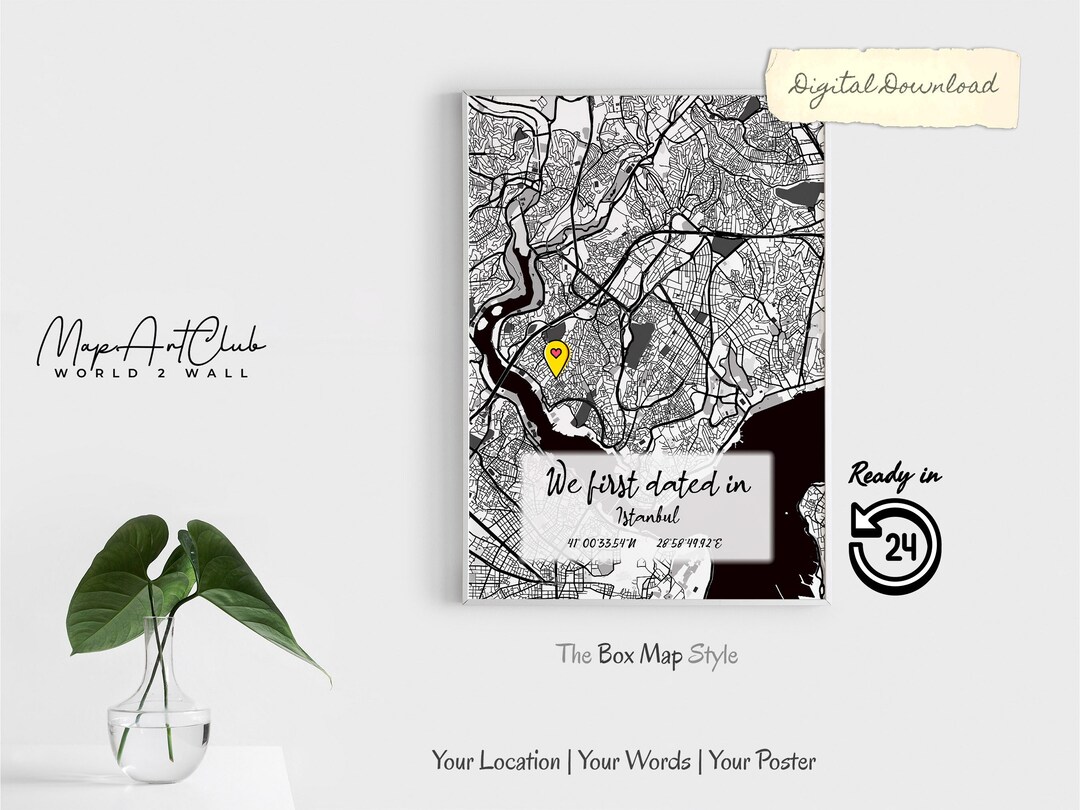 Personalized First Date Map Custom City Map Print Where It All Began ...