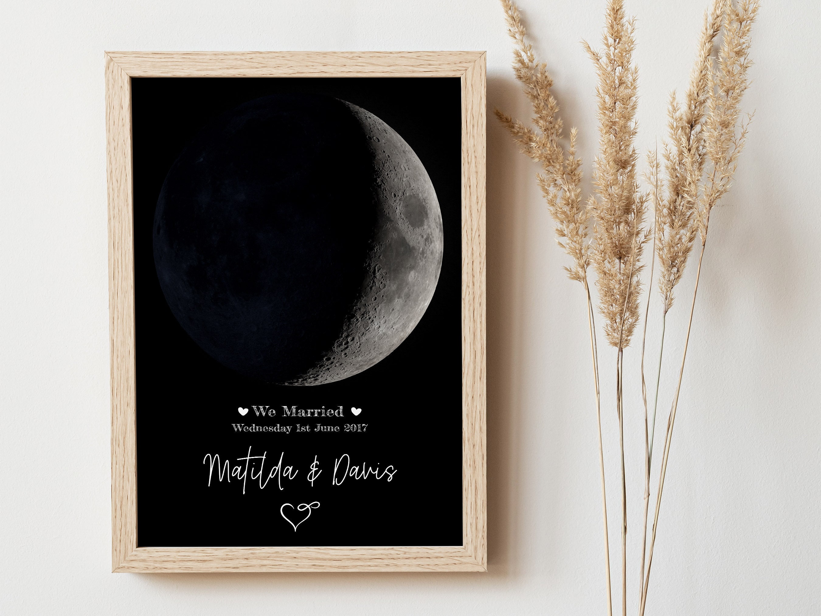 Digital Custom Moon Phase Print the Night We Met the Day We Wed One ...