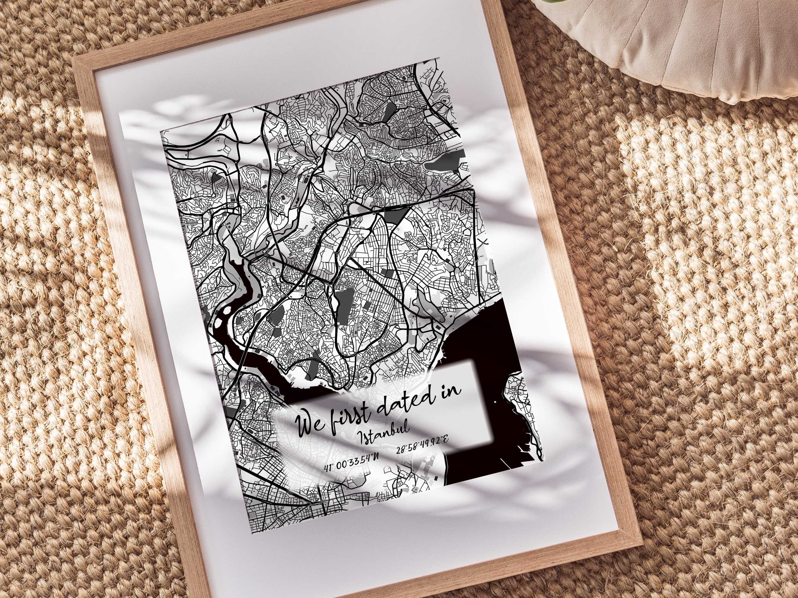 Personalized First Date Map Custom City Map Print Where It All - Etsy