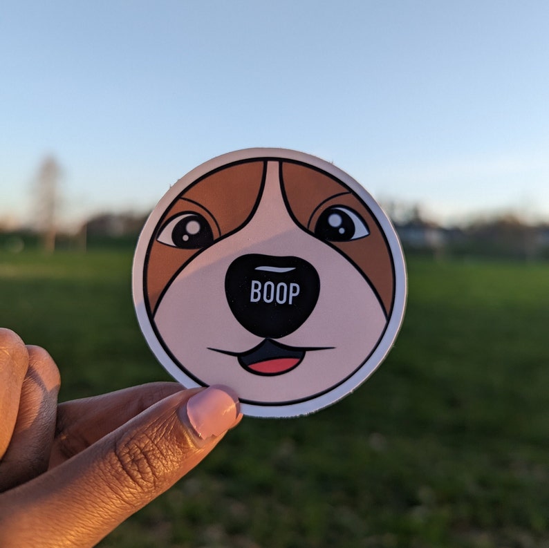 Adorable Dog Boop Nose Sticker | Close-up Portrait | Cute Pet Decal ...