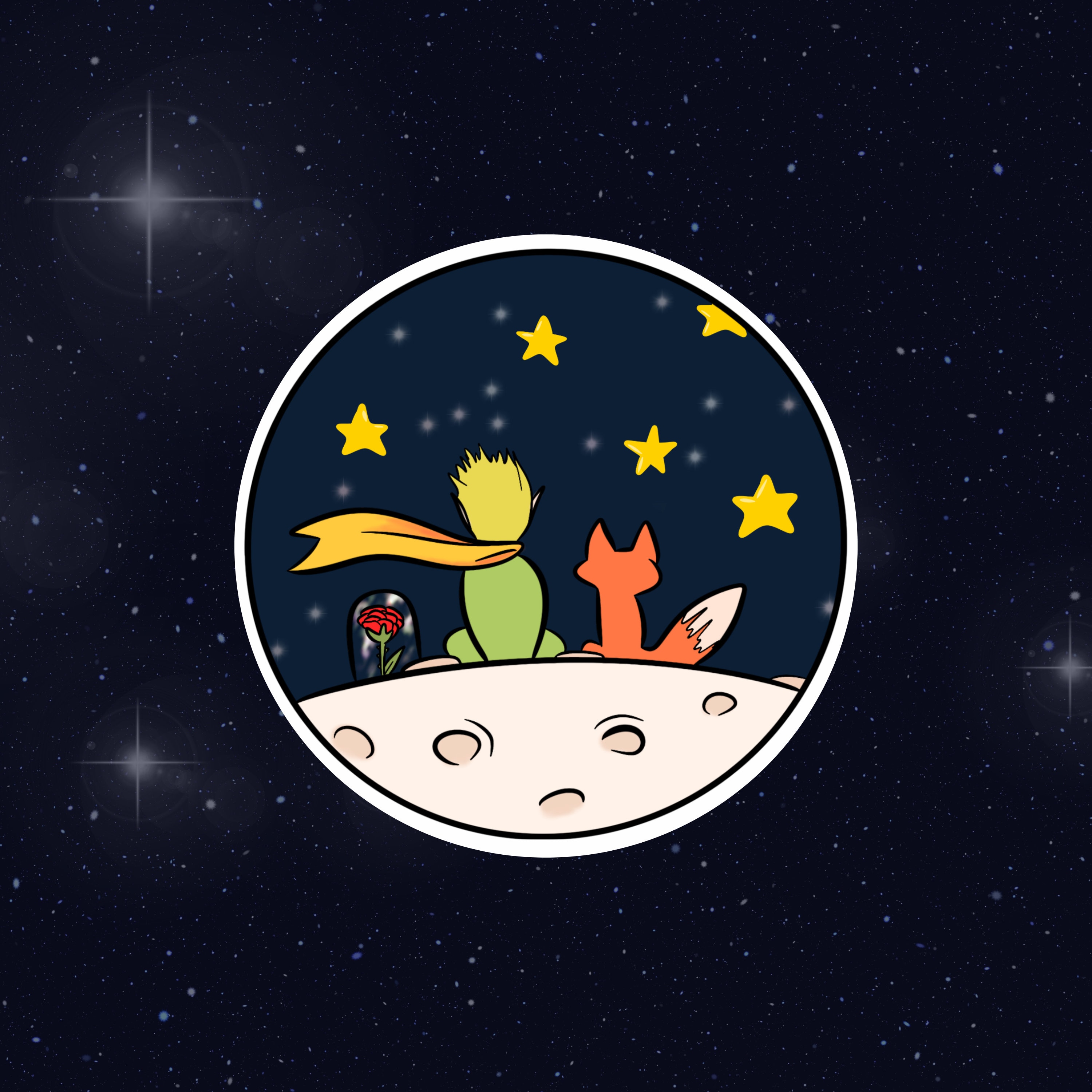 Little Prince Sticker: Fox, Rose & Sunset Vinyl Decal - Etsy