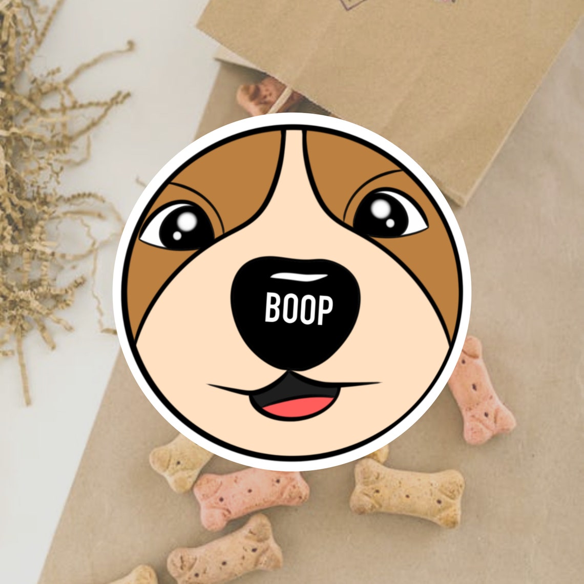 Adorable Dog Boop Nose Sticker | Close-up Portrait | Cute Pet Decal ...