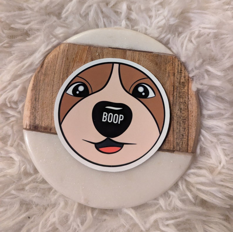 Adorable Dog Boop Nose Sticker | Close-up Portrait | Cute Pet Decal ...