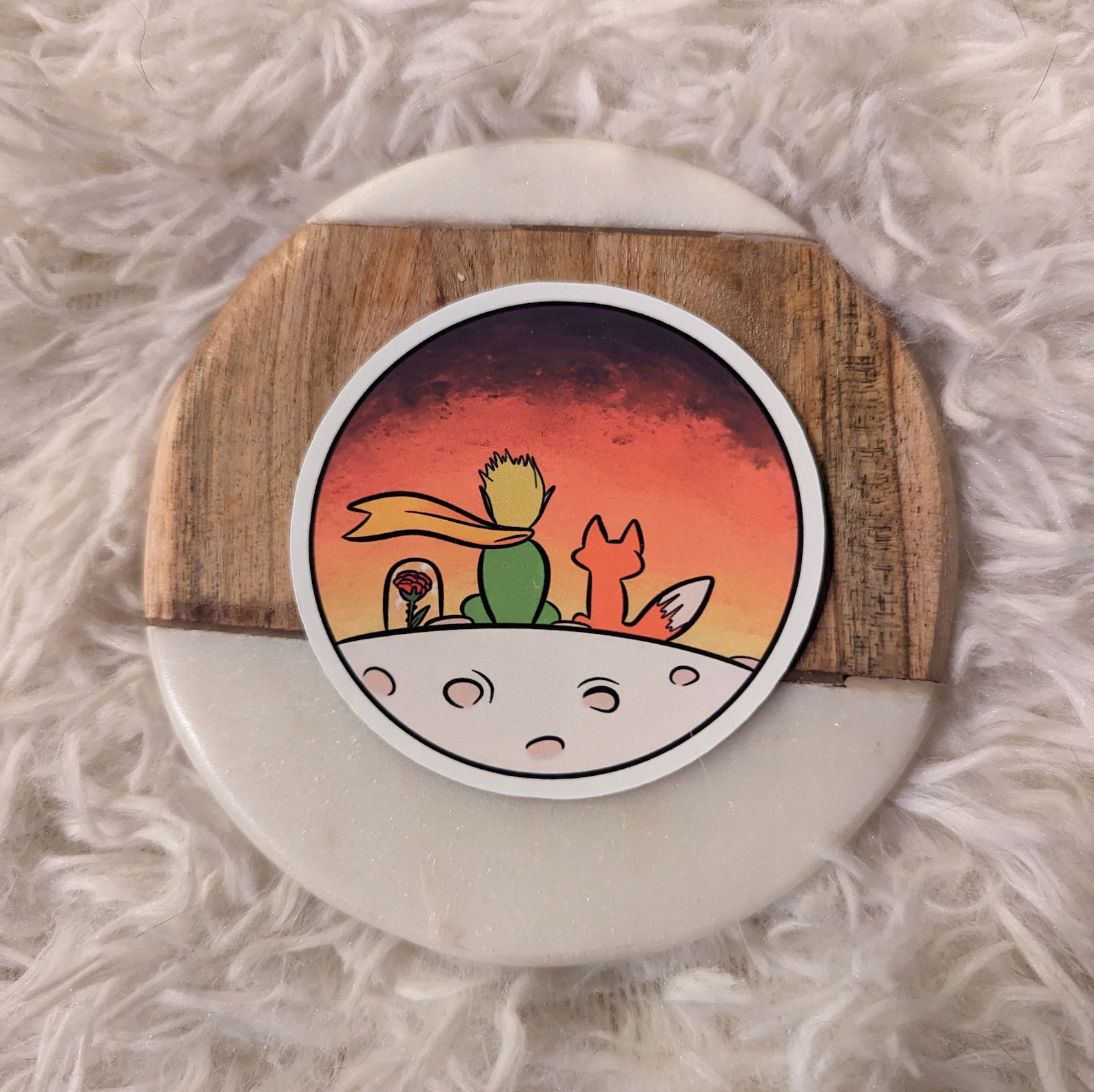 Little Prince Sticker: Fox, Rose & Sunset Vinyl Decal - Etsy