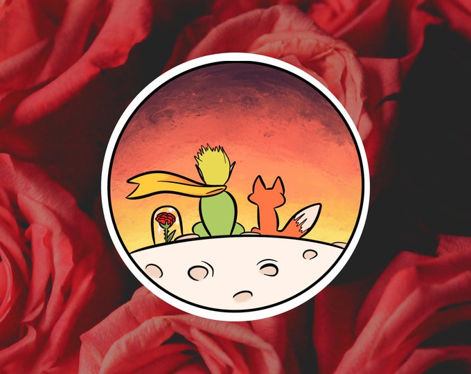 Little Prince Sticker: Fox, Rose & Sunset Vinyl Decal - Etsy