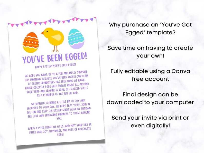You've Been Egged Printable Easter Egg Hunt Yard Signs Easter Bunny ...