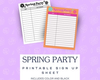 Class Party Sign-up Sheet Spring Preschool Class Party Instant Download ...