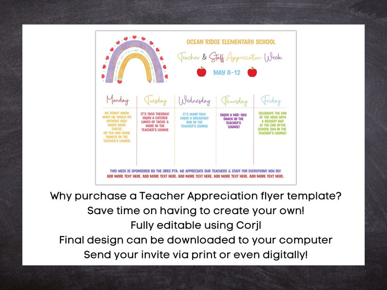 Editable Teacher Appreciation Week Flyer School Staff - Etsy