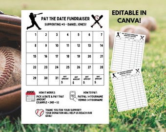 Baseball Fundraiser Clear the Board Pick A Date to Donate Black Out My ...