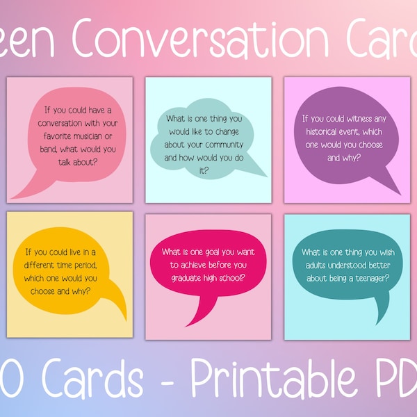 Conversation Starters for Teens - Etsy