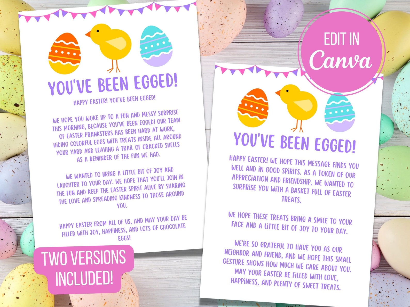 You've Been Egged Printable Easter Egg Hunt Yard Signs Easter Bunny ...