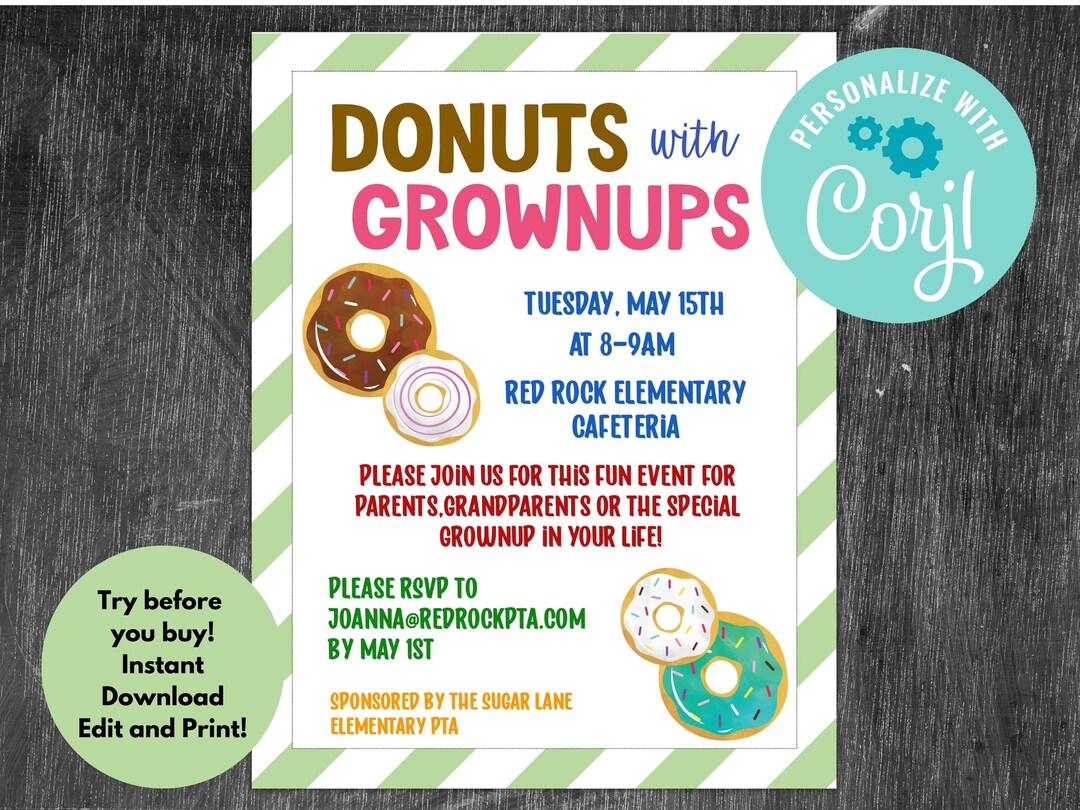 Donuts With Grownups, Donuts With Grownups Flyer, Donuts With Grownups ...