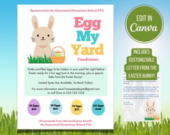 Editable Egg My Yard Flyer | Easter Fundraiser Church Neighborhood Egg ...