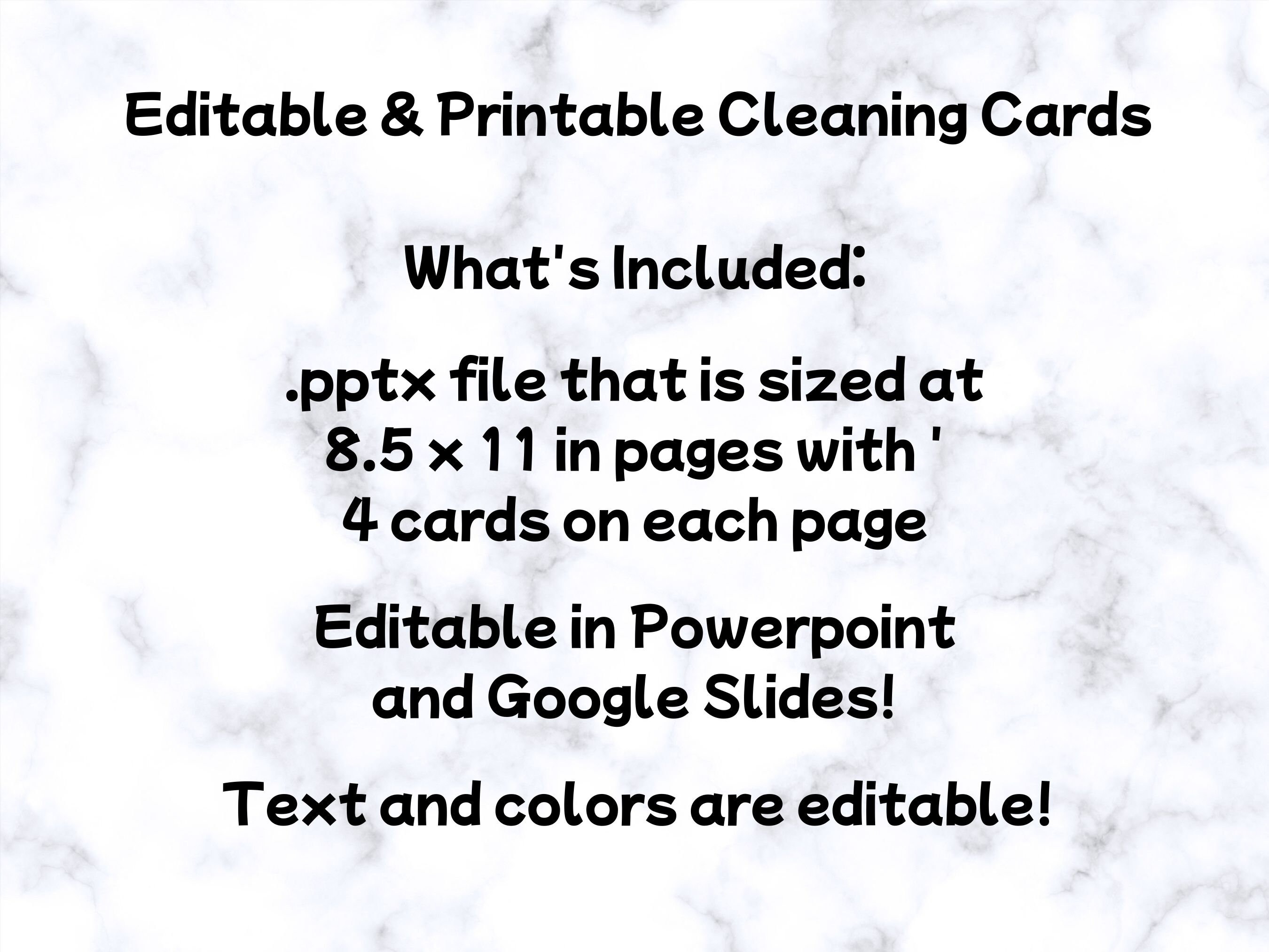 Family Cleaning Cards, Cleaning Cards Editable, Printable Chore ...