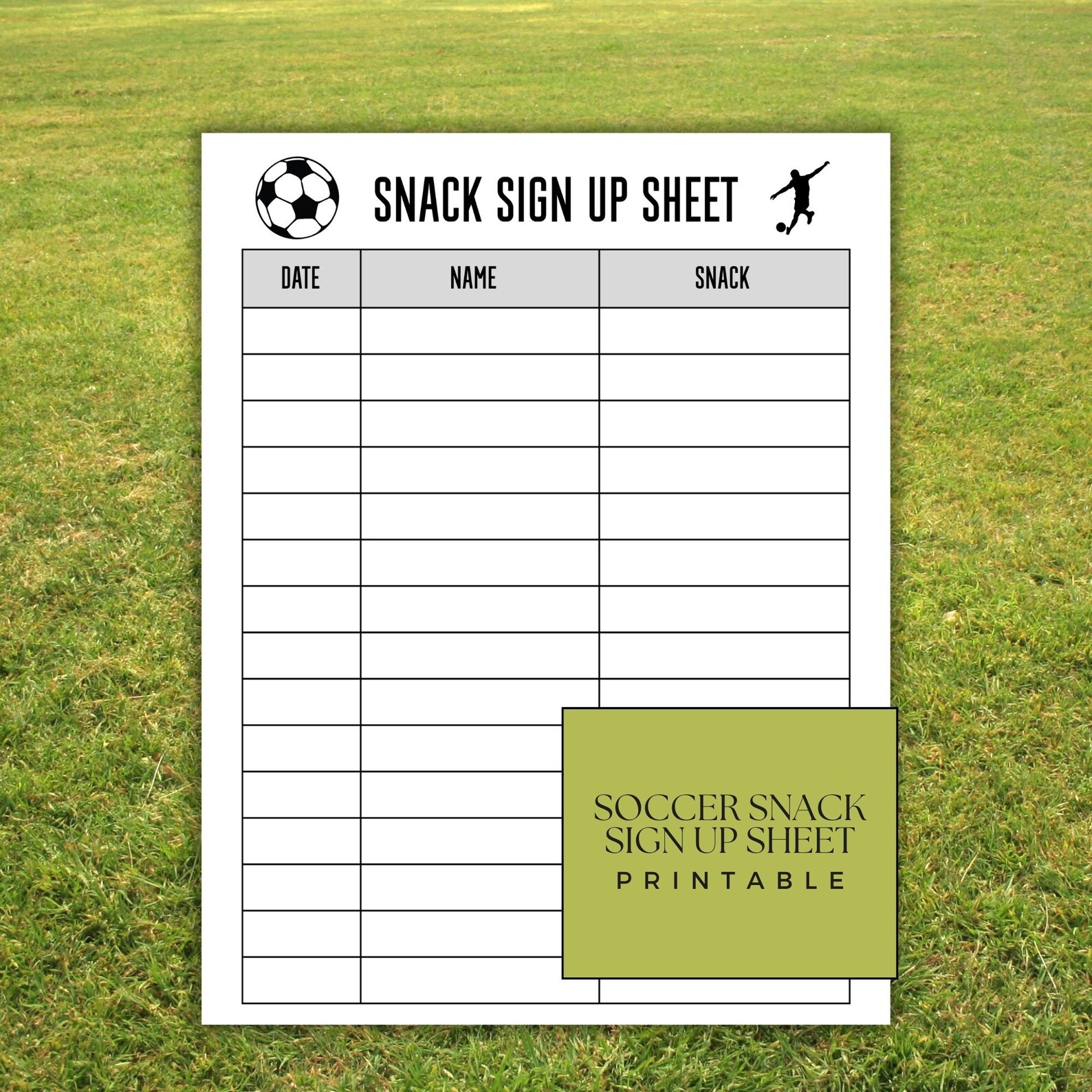 Digital Template | School Sports Team | Instant File | Snack Sign up ...