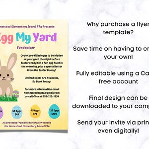 Editable Egg My Yard Flyer | Easter Fundraiser Church Neighborhood Egg ...