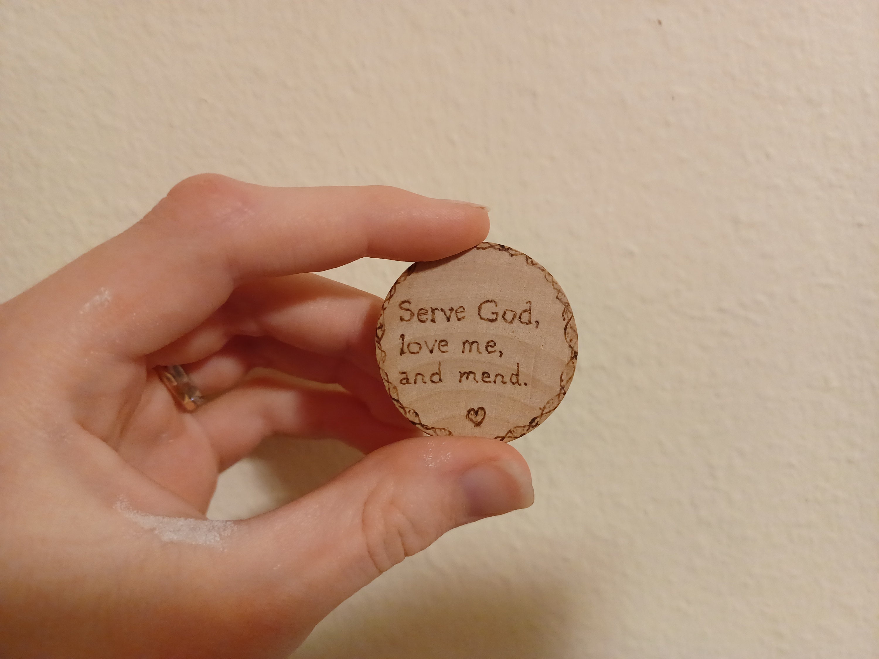 Commemorative Coin/pocket Token: Keepsake Wood Burning of Custom Text ...