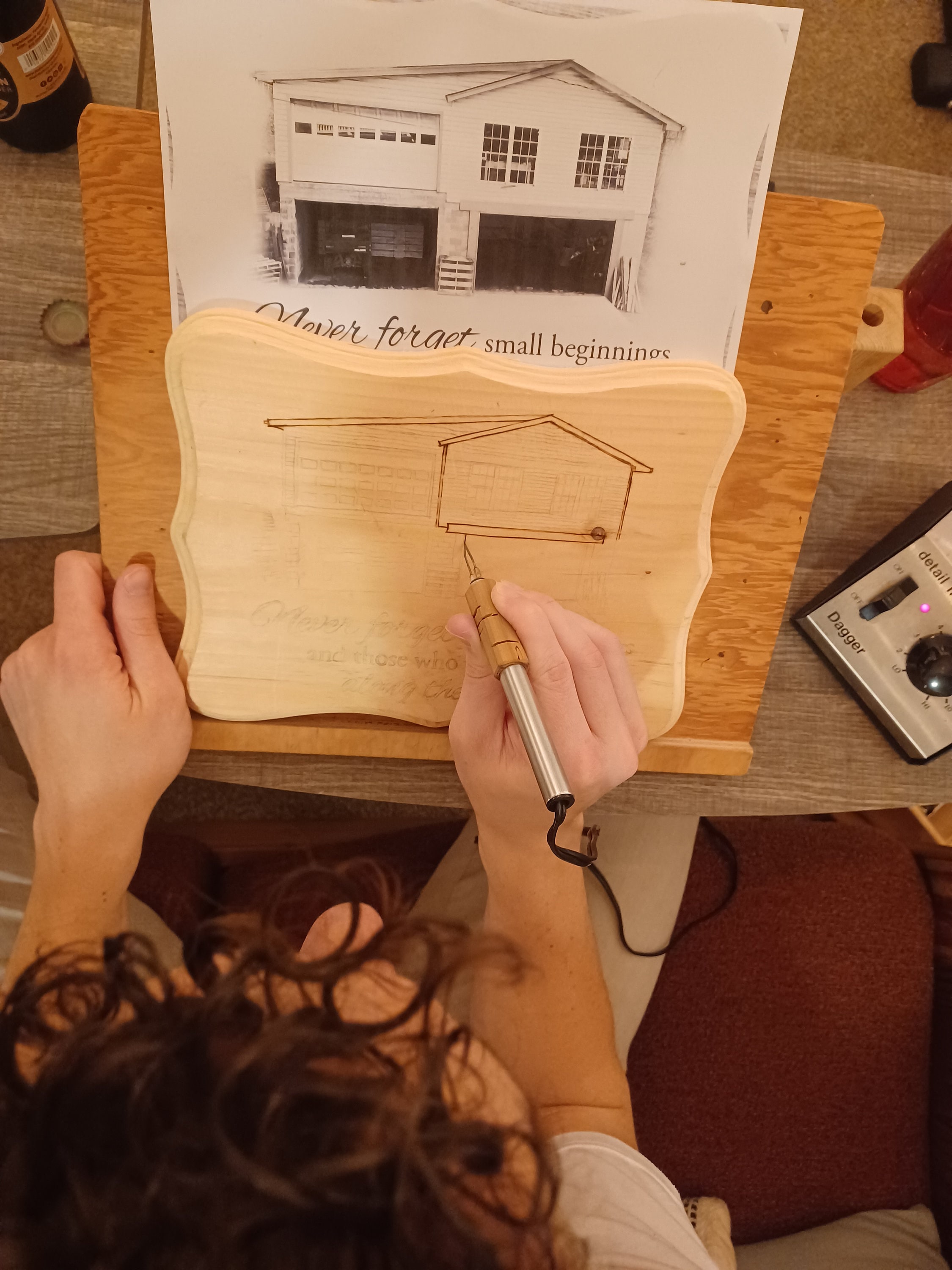 Custom Portrait With Text Pyrography Wood Burned Photo - Etsy