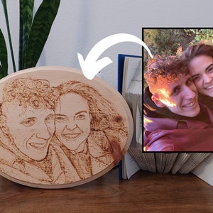 Custom Portrait Pyrography Wood Burned Photo; Wedding, Anniversary ...
