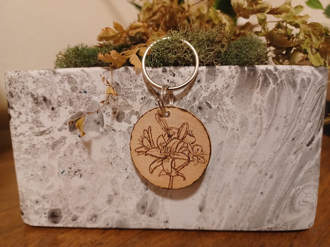 Custom Wooden Keychain: Hand-crafted Wood Burning of Your Favorite ...