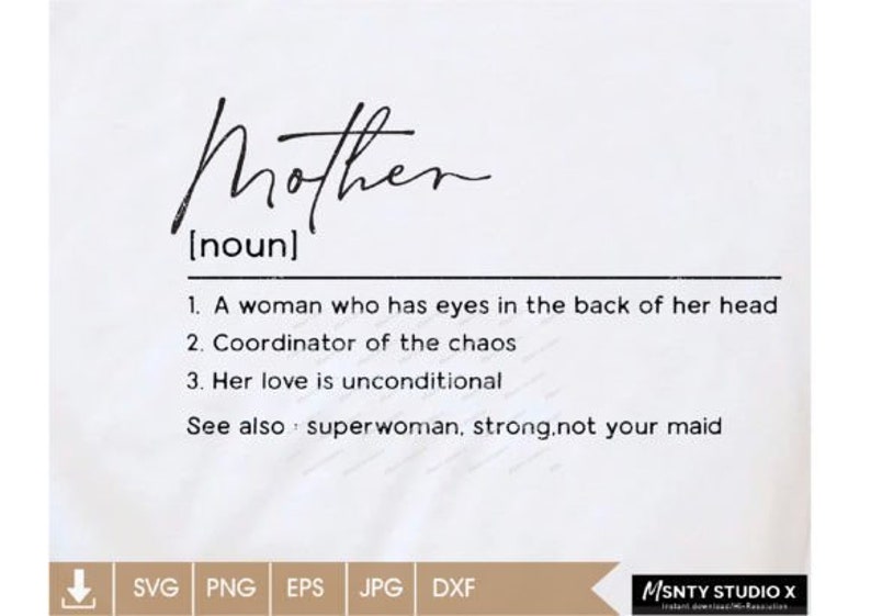 Mother Definition Svg Mothers Day Svg Etsy