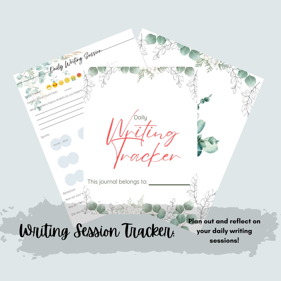 Daily Writing Session Tracker DIGITAL DOWNLOAD- Printable, PDF, Tracker ...