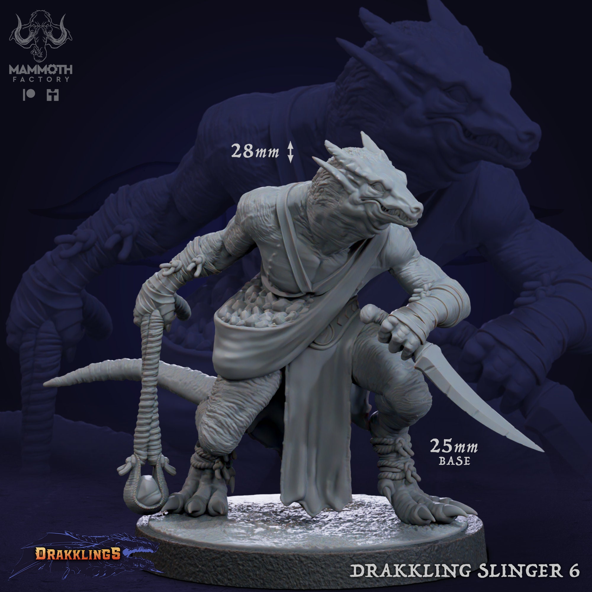 Drakkling Slinger - 8k Resin Miniature - Mammoth Factory - Drakklings ...