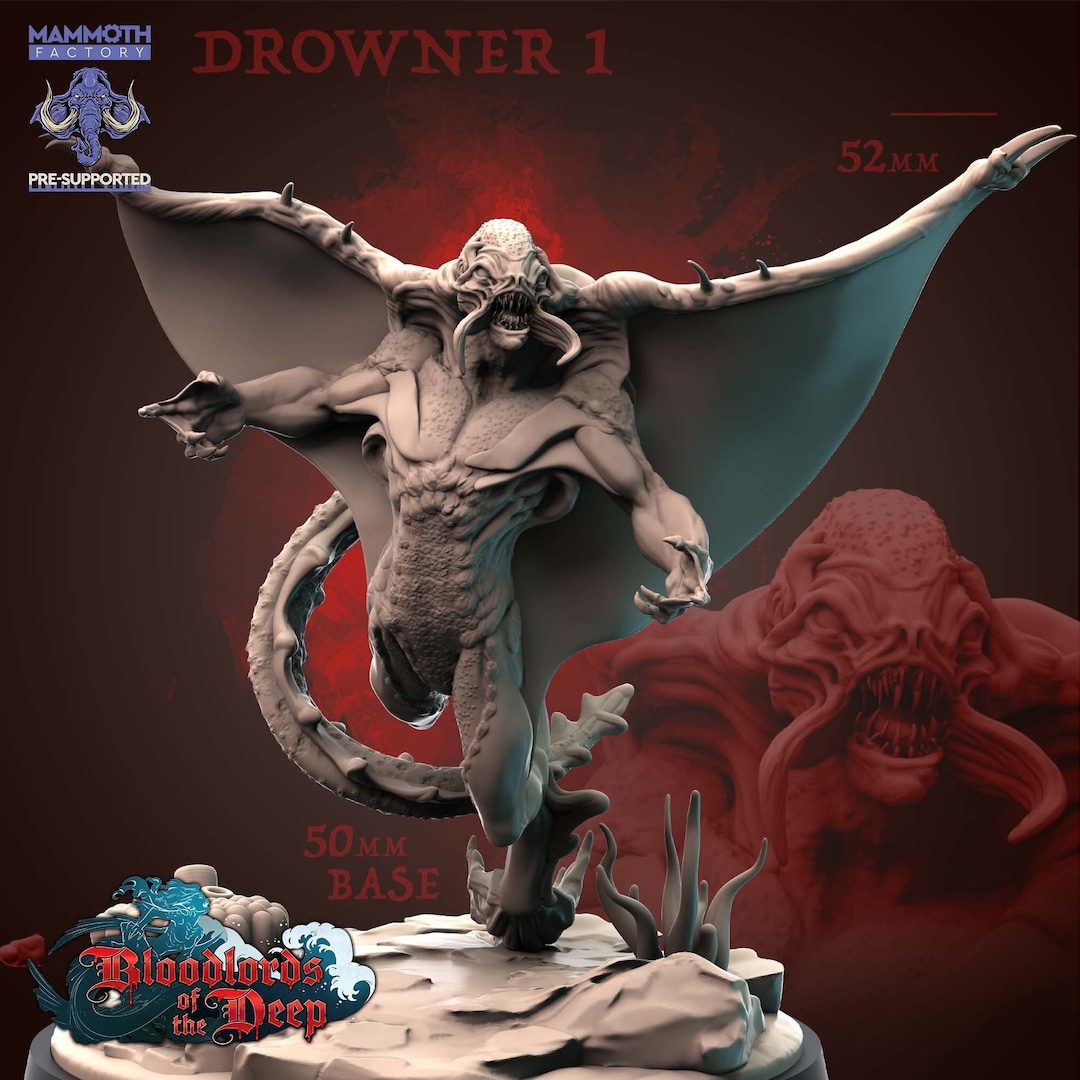 Drowner - 8k Resin Miniature - Mammoth Factory - Bloodlords of the Deep ...