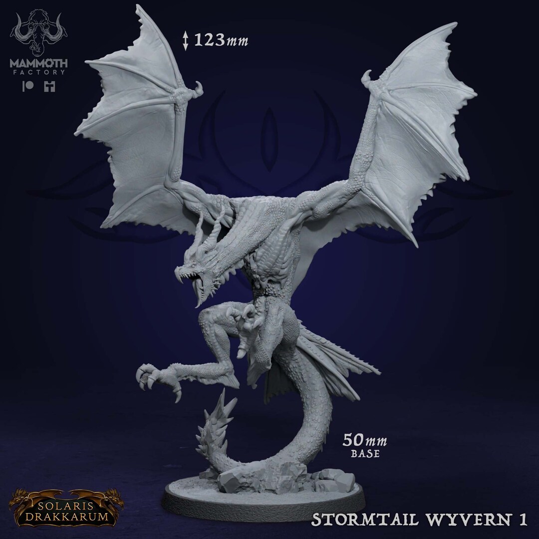 Stormtail Wyvern - 8k Resin Miniature - Mammoth Factory - Solaris ...