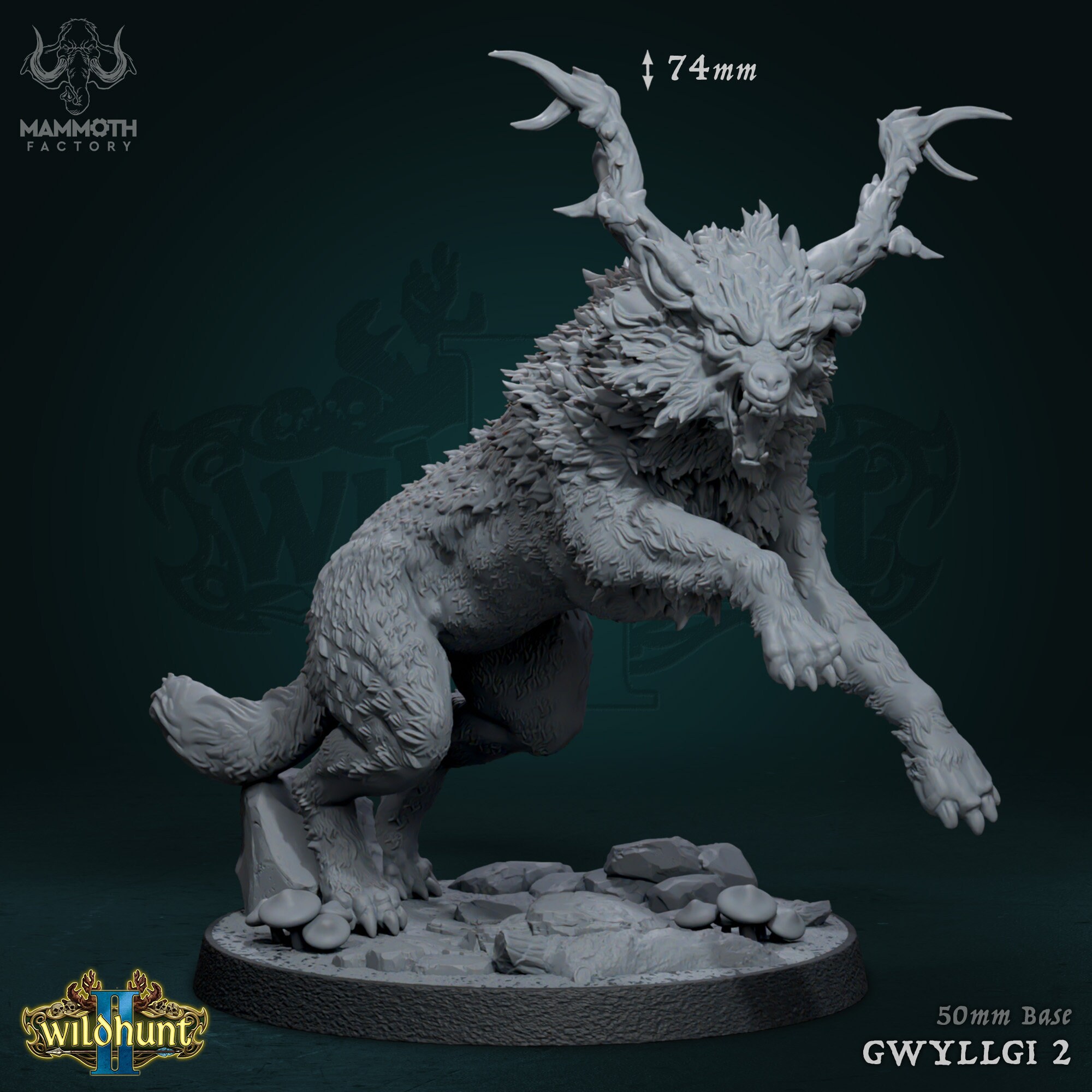 Gwyllgi - 8k Resin Miniature - Mammoth Factory - Wild Hunt II - Etsy