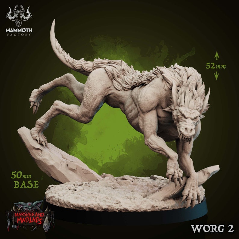 Worgs - 8k Resin Miniature - Mammoth Factory - Marshes & Madlads - Etsy