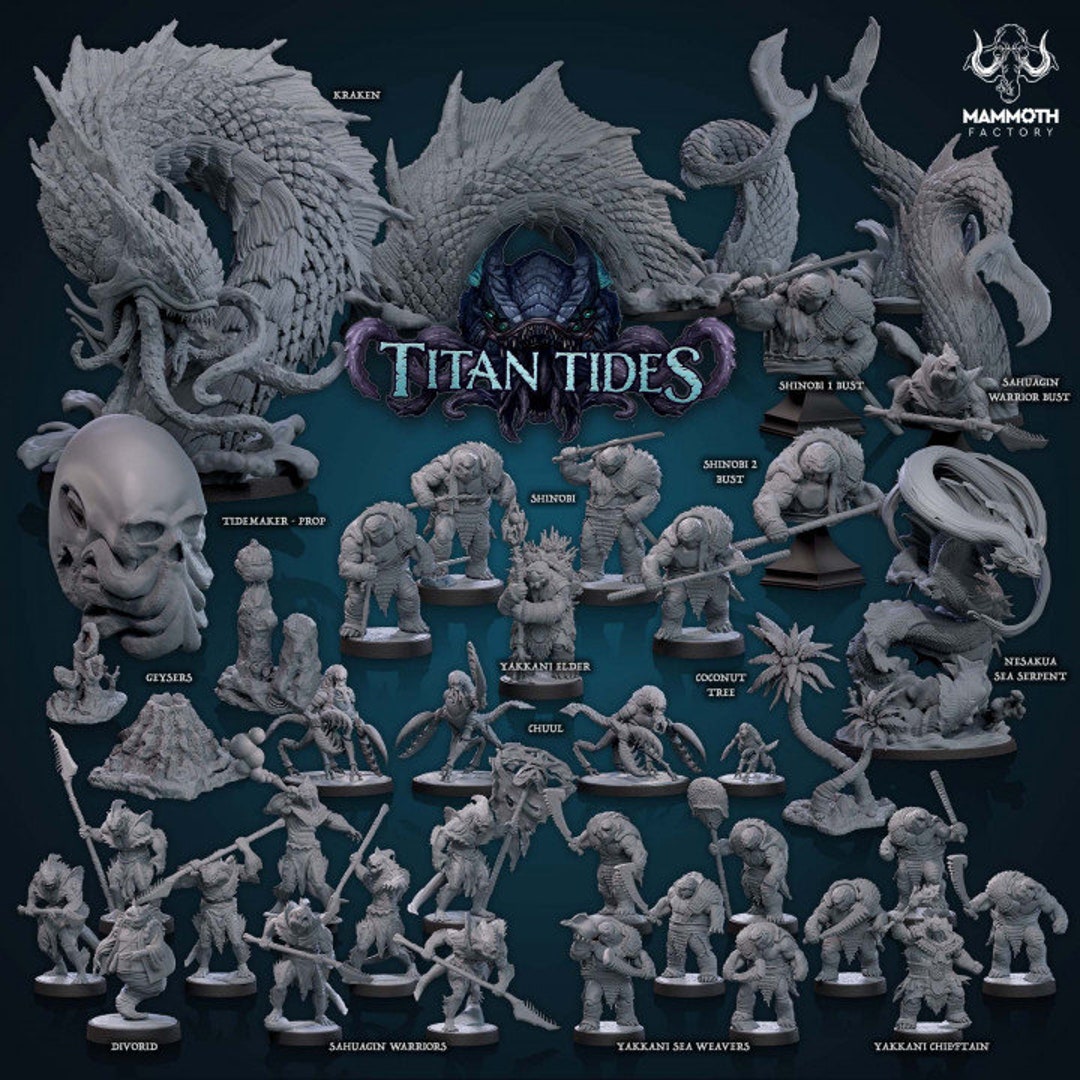 Titan Tides - Full Set [no Busts] - 8k Resin Miniature - Mammoth ...