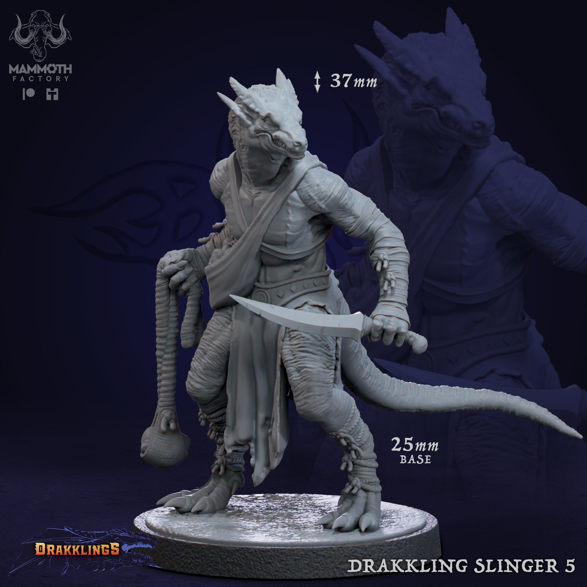 Drakkling Slinger - 8k Resin Miniature - Mammoth Factory - Drakklings ...
