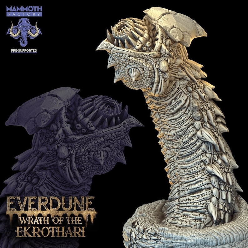 Daru Sandworm - 8k Resin Miniature - Mammoth Factory - Everdune - Etsy