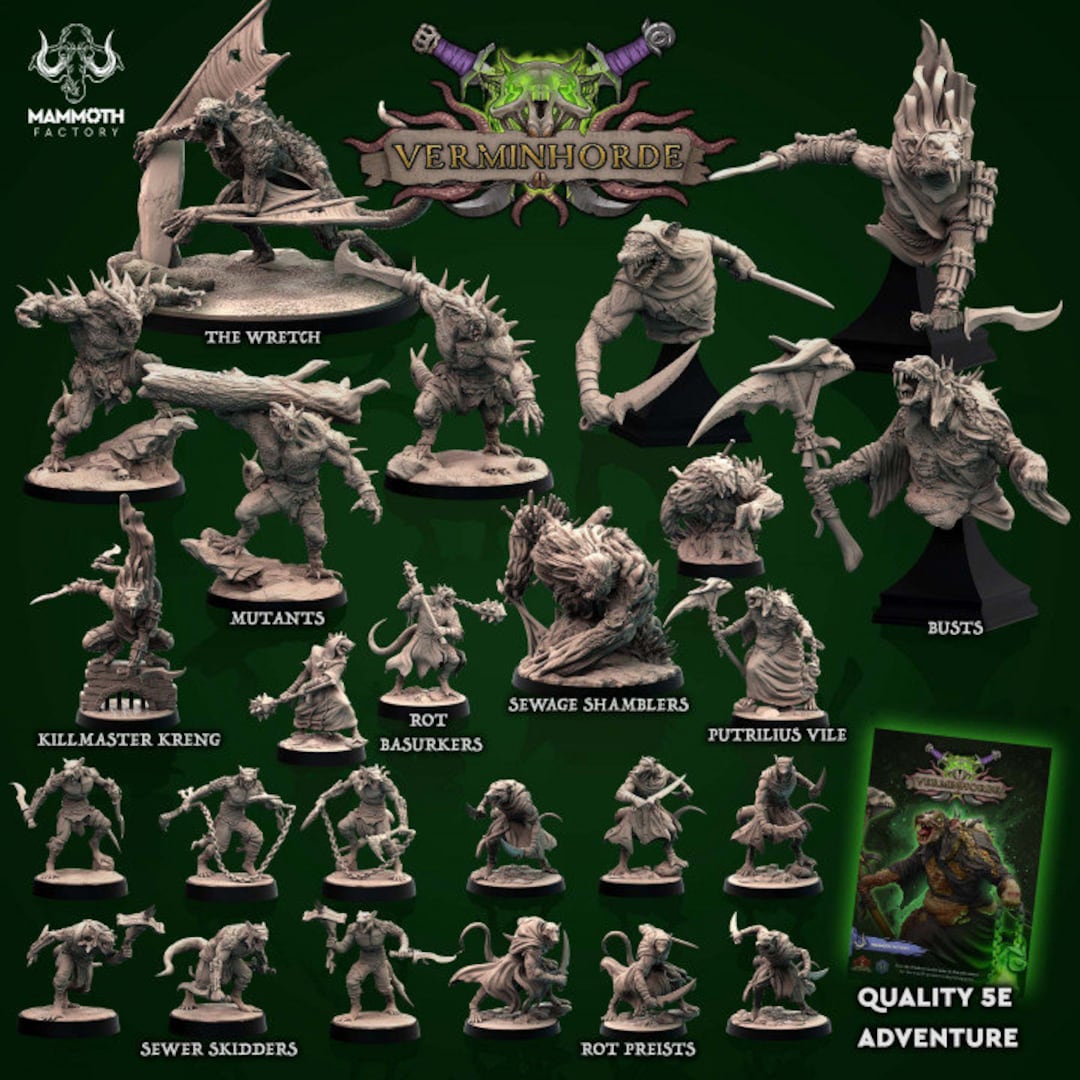 Verminhorde - Full Set [no Busts] - 8k Resin Miniature - Mammoth ...