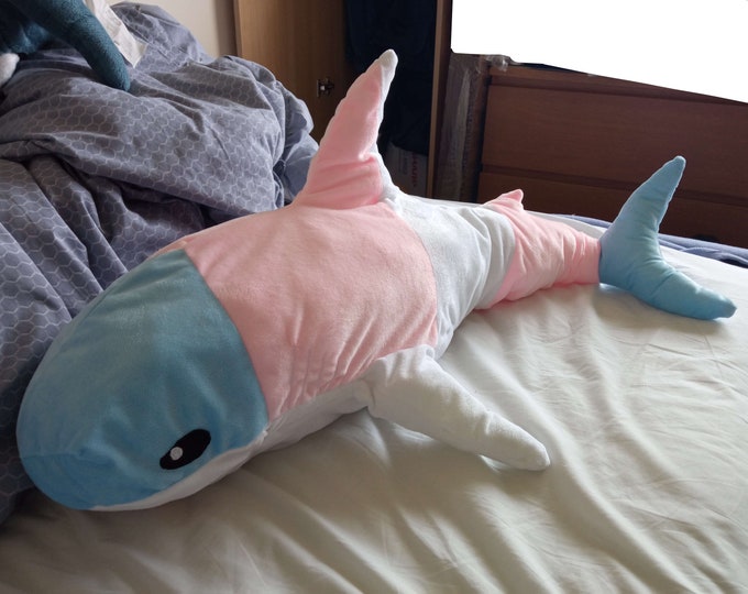 Blahaj! Custom, Handmade, 1m Long, Trans Pride Flag Shark Plush - Etsy