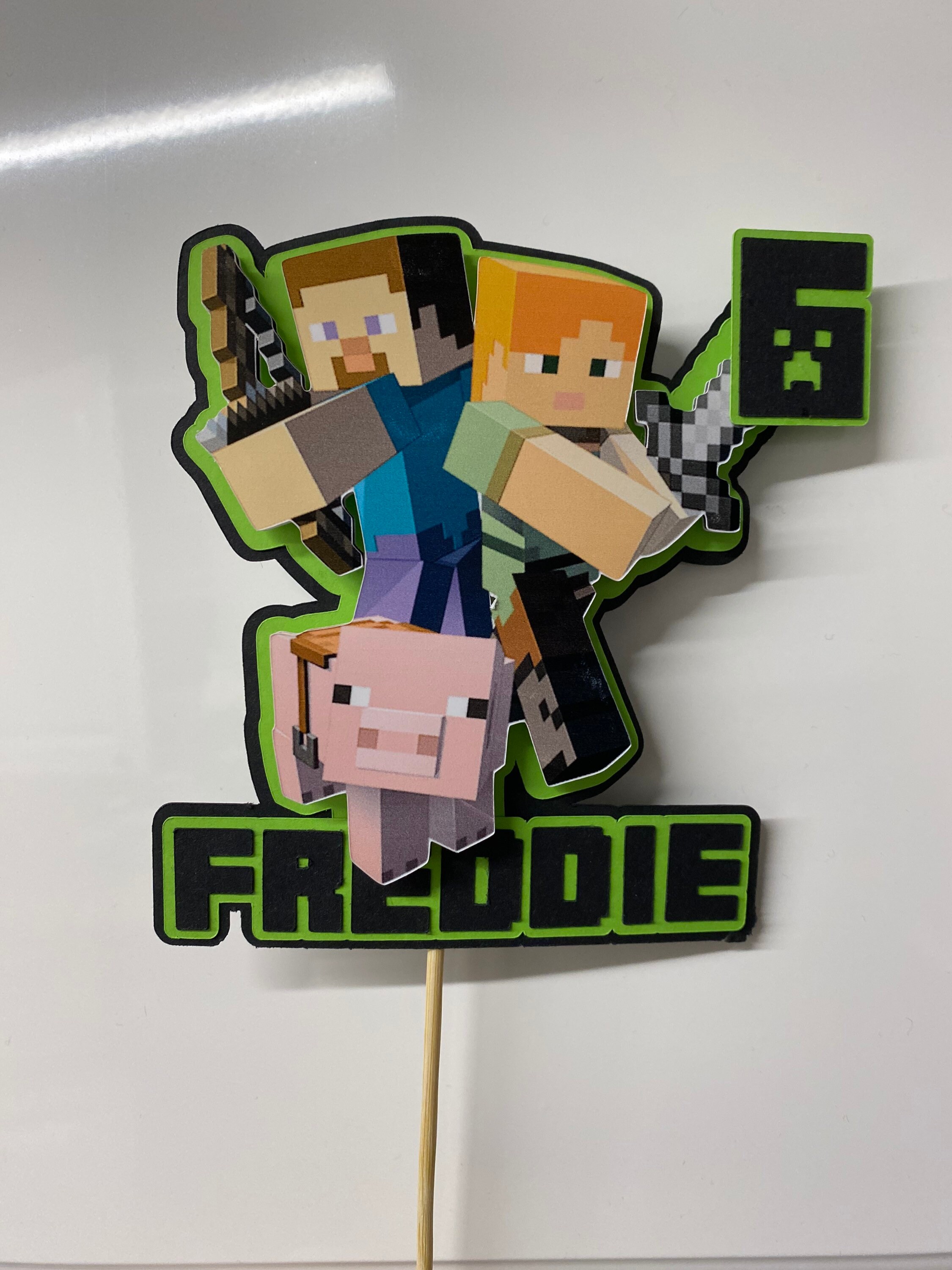 Minecraft Creeper Cake Topper