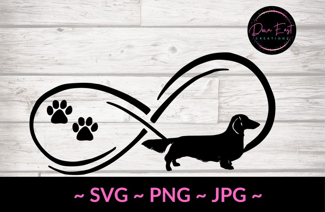 INFINITY Long Haired Dachshund / Doxie / Dashy SVG File for Silhouette ...