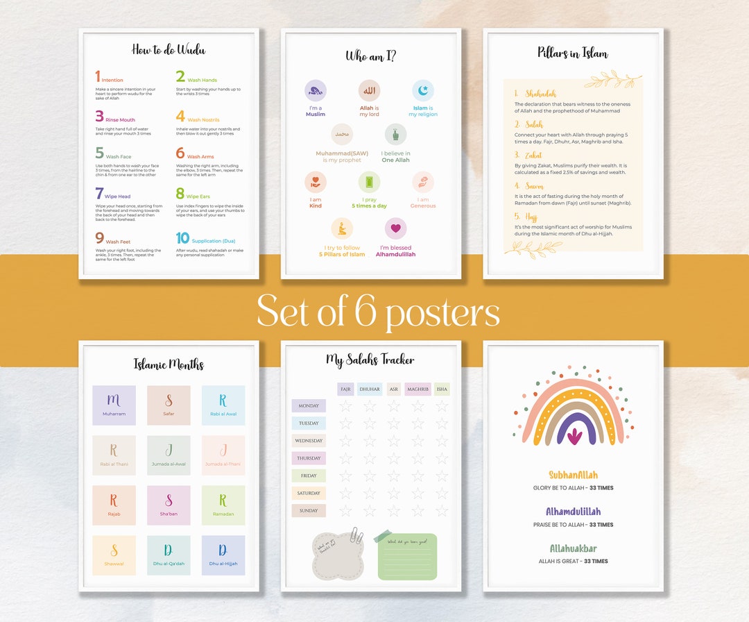 Islamic Homeschooling Educational Posters for Children How to Do Wudu ...