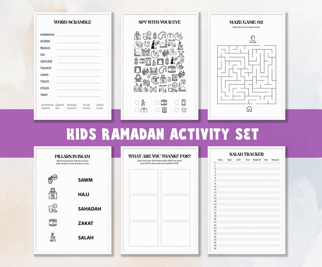 Ramadan Activity Printable, Ramadan Kids Activity, Ramadan Gift ...