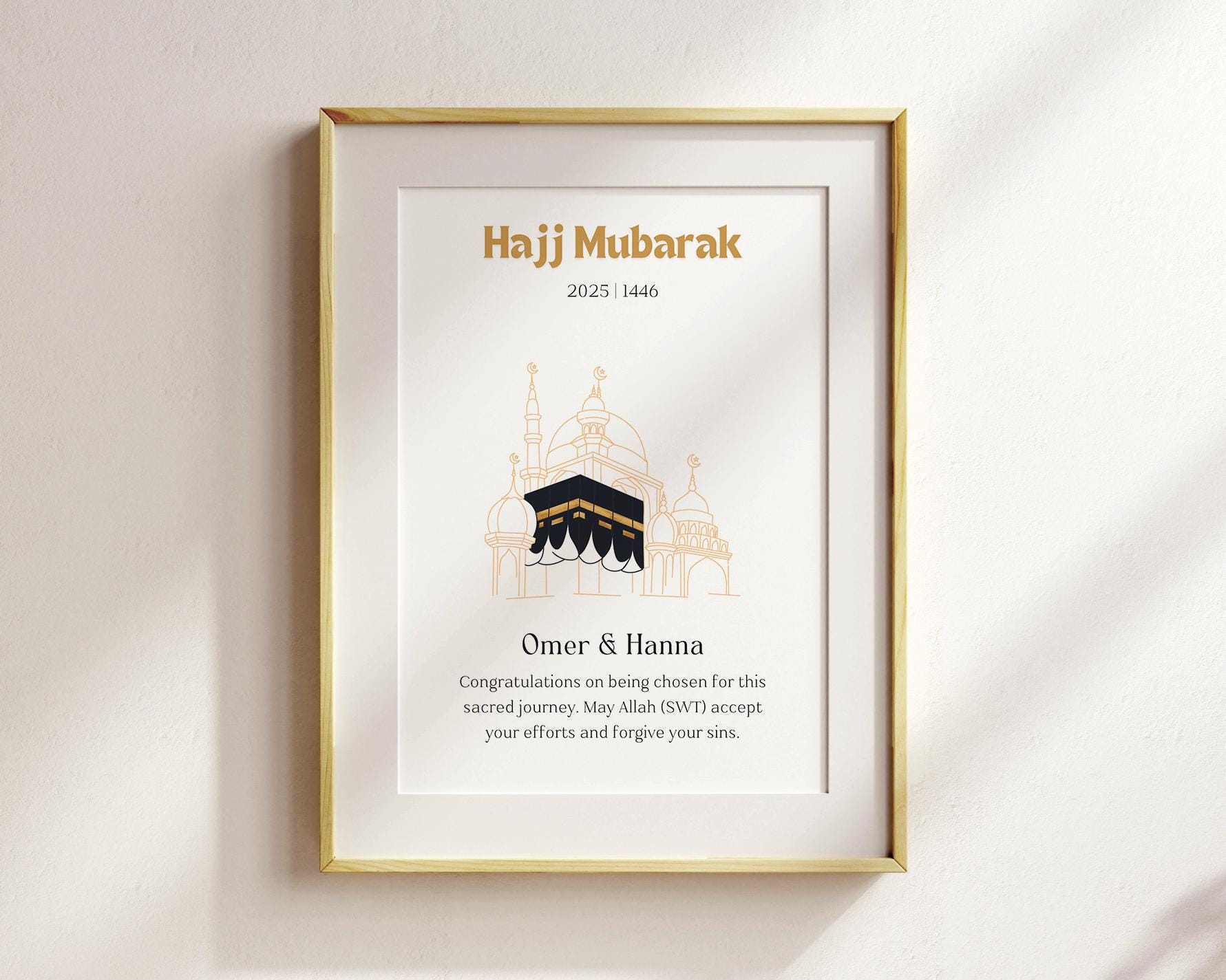 Printable Hajj Mubarak Card | Digital Download Hajj Return Gift ...