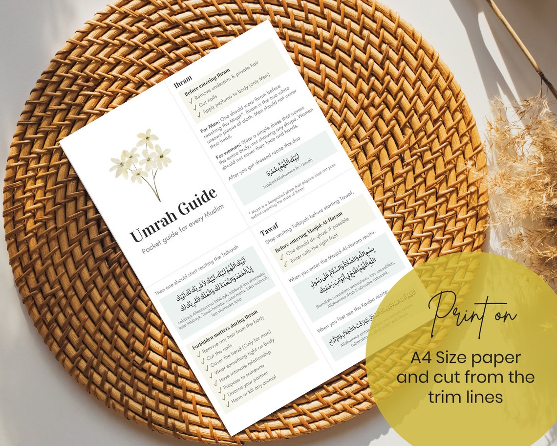 Umrah Guide | How to Perform Umrah | Umrah Dua Card Printable Omrah ...